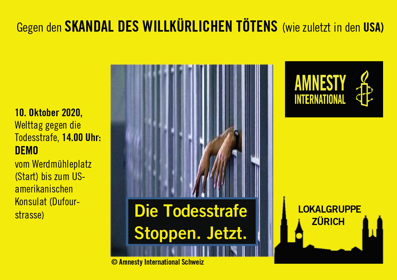 Welttag gegen die Todesstrafe – 10. Oktober – Amnesty International in ...